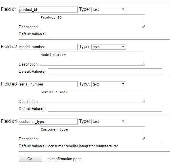 Chain App Confirmation page example screen shot