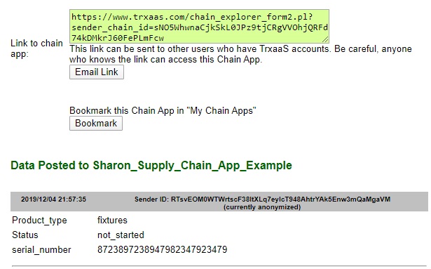 Chain App example screen shot